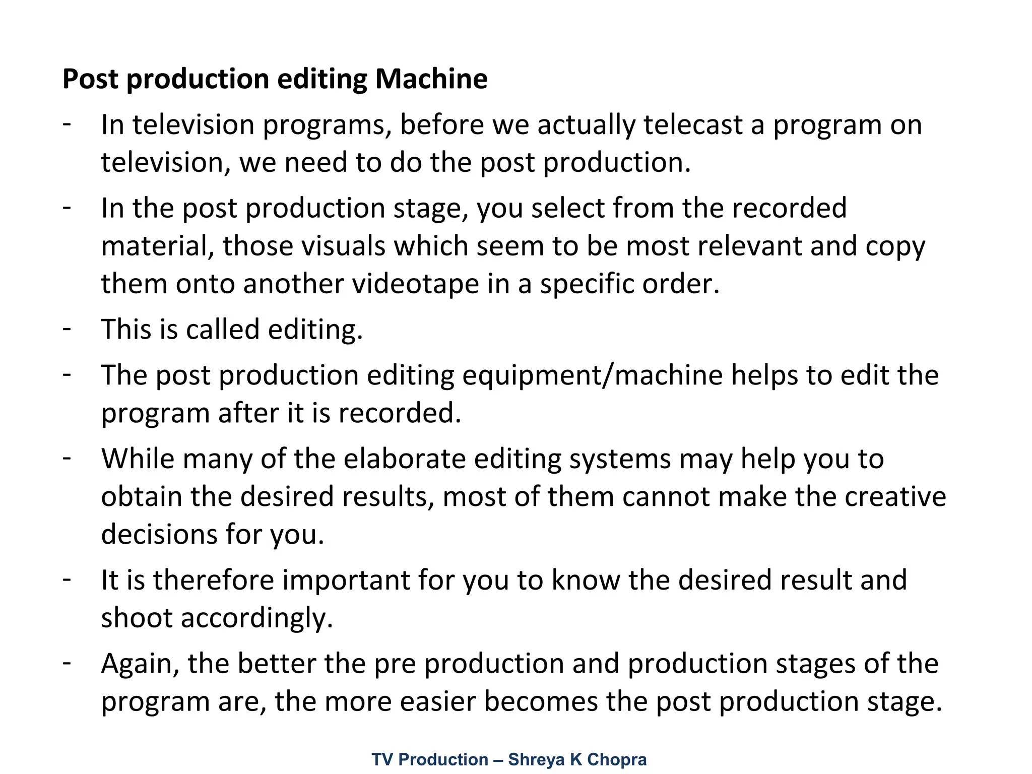 Television production Process - An insight to TV Industry | PPT