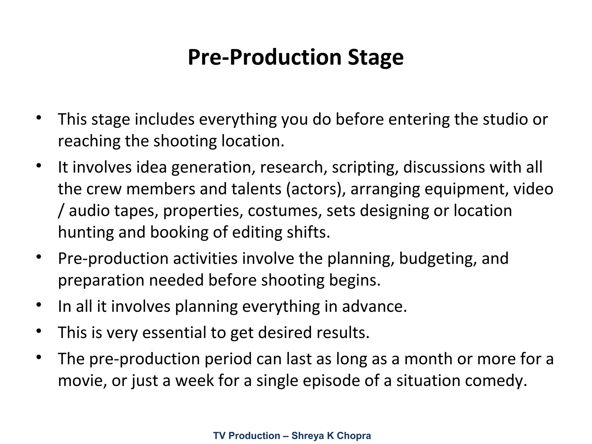 Television production Process - An insight to TV Industry | PPT