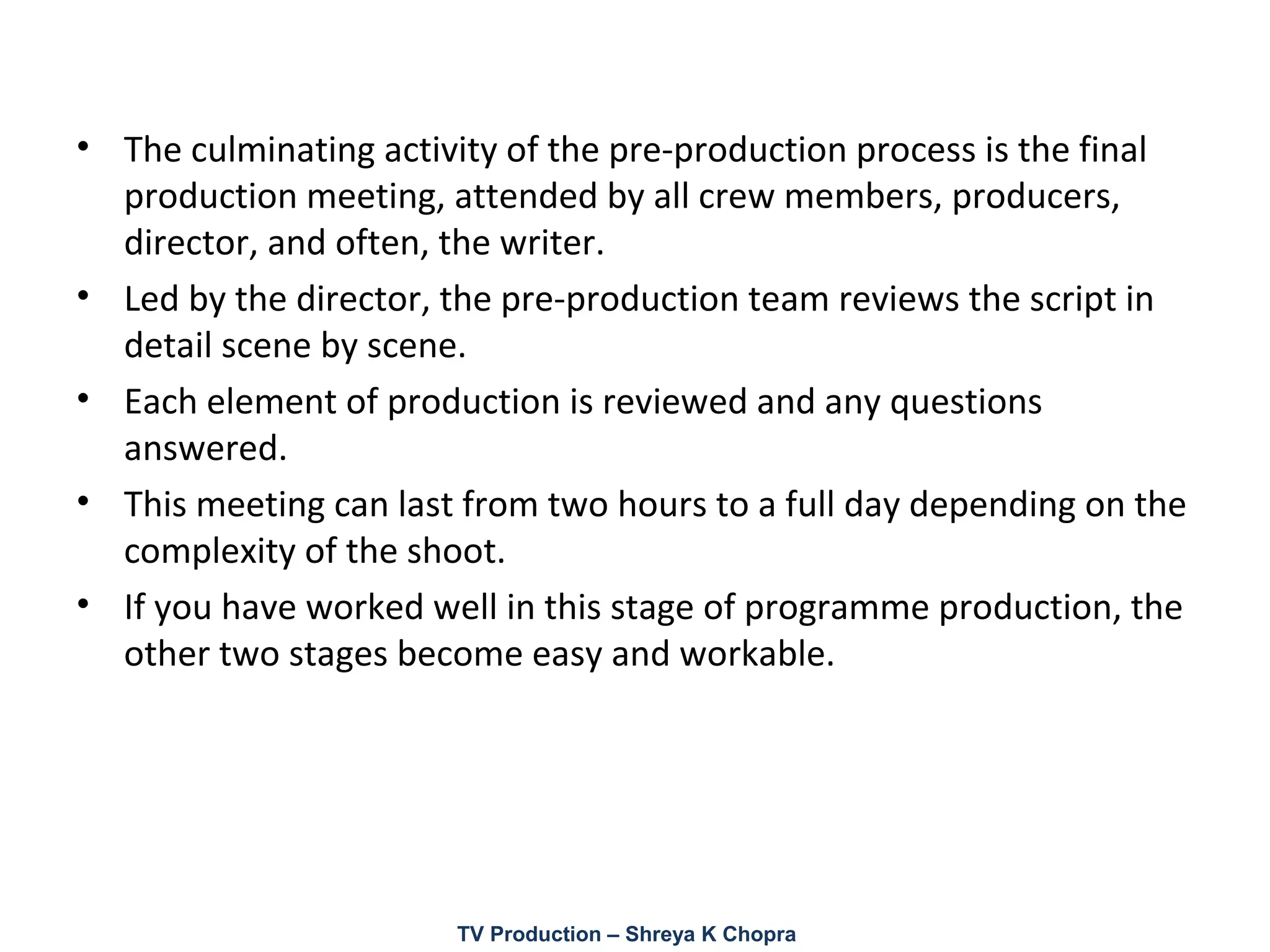 Television production Process - An insight to TV Industry | PPT