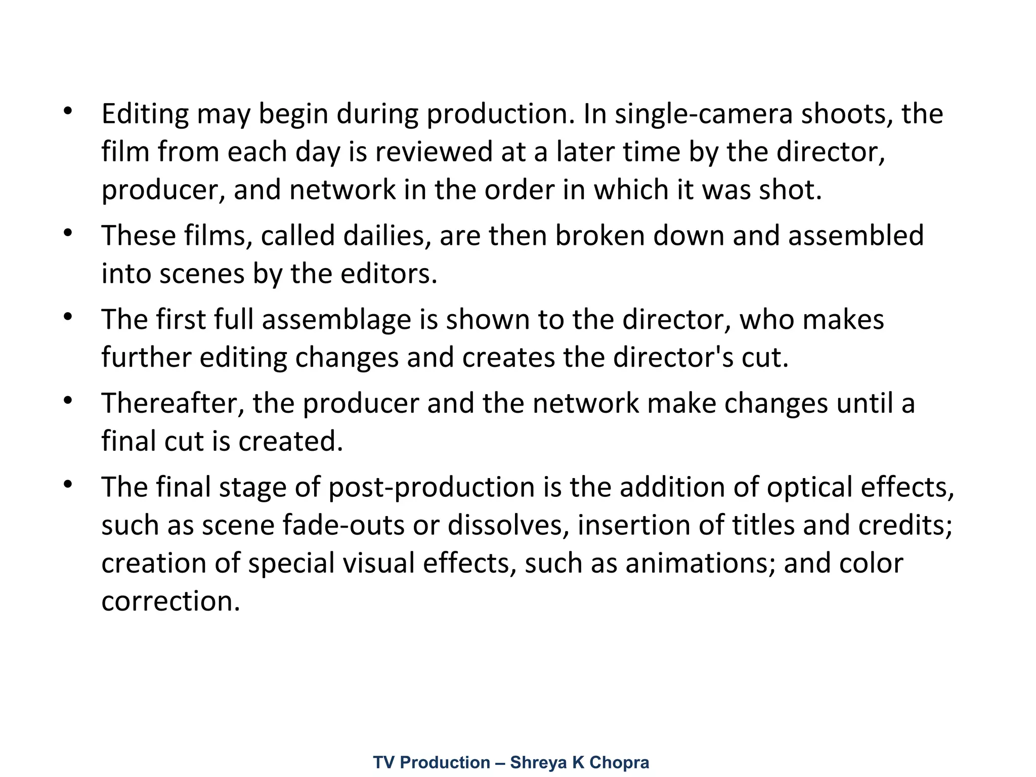 Television production Process - An insight to TV Industry | PPT