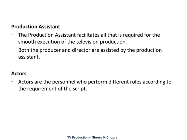 Television production Process - An insight to TV Industry | PPT
