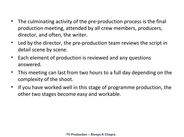 Television production Process - An insight to TV Industry | PPT