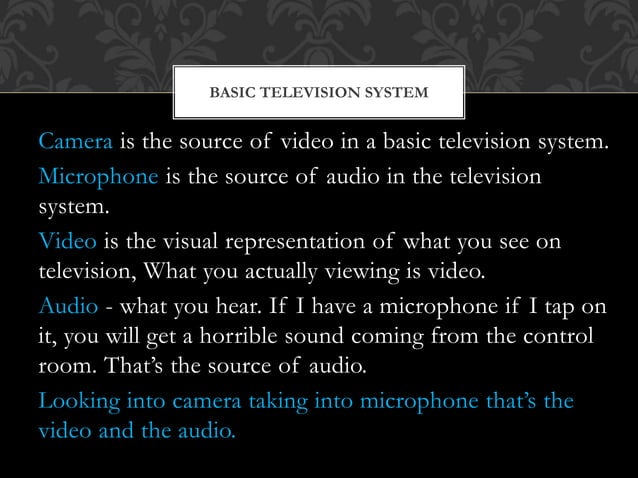 Television production basic system | PPT