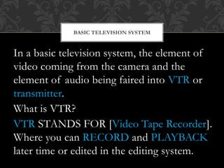Television production basic system | PPT