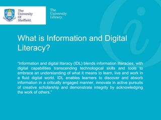 Developing the digital curriculum: Information and digital literacy ...
