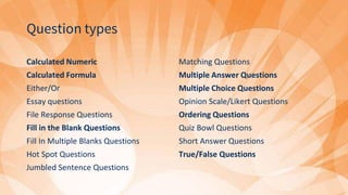Quizzes in MOLE | PPT