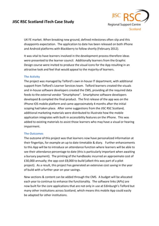 Telford college mobile app | PDF