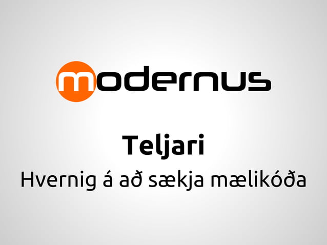 Teljari: hvernig á að sækja mælikóða | PDF