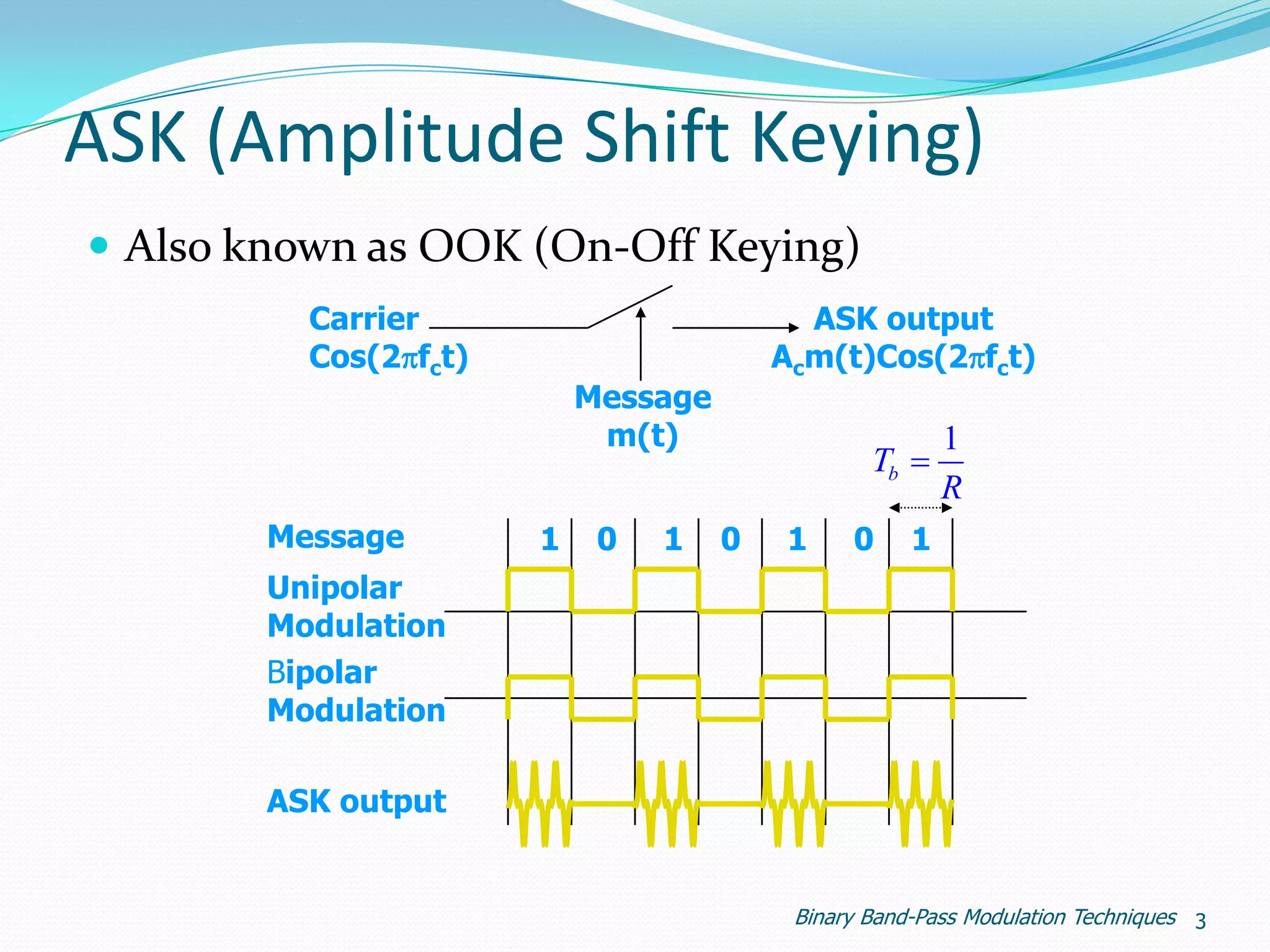 Binary Pass-Band Modulation Techniques | PPTX