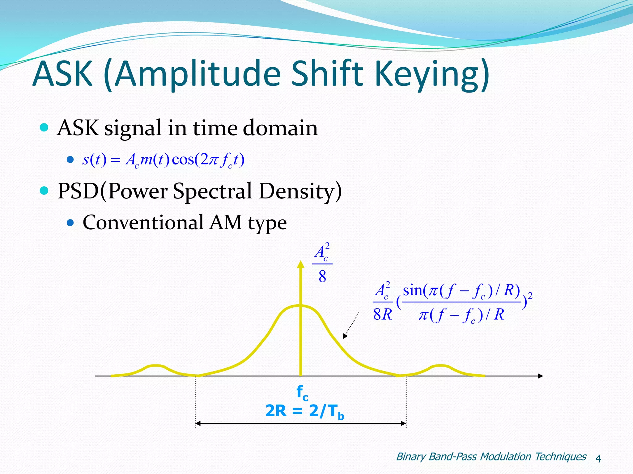 Binary Pass-Band Modulation Techniques | PPTX