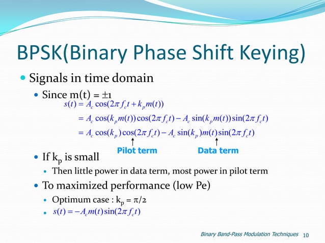 Binary Pass-Band Modulation Techniques | PPTX