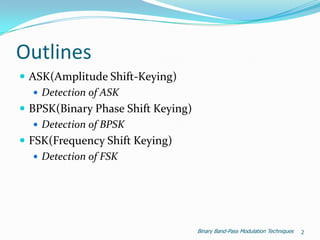 Binary Pass-Band Modulation Techniques | PPTX