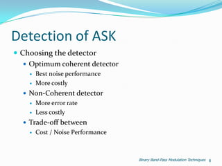 Binary Pass-Band Modulation Techniques | PPTX