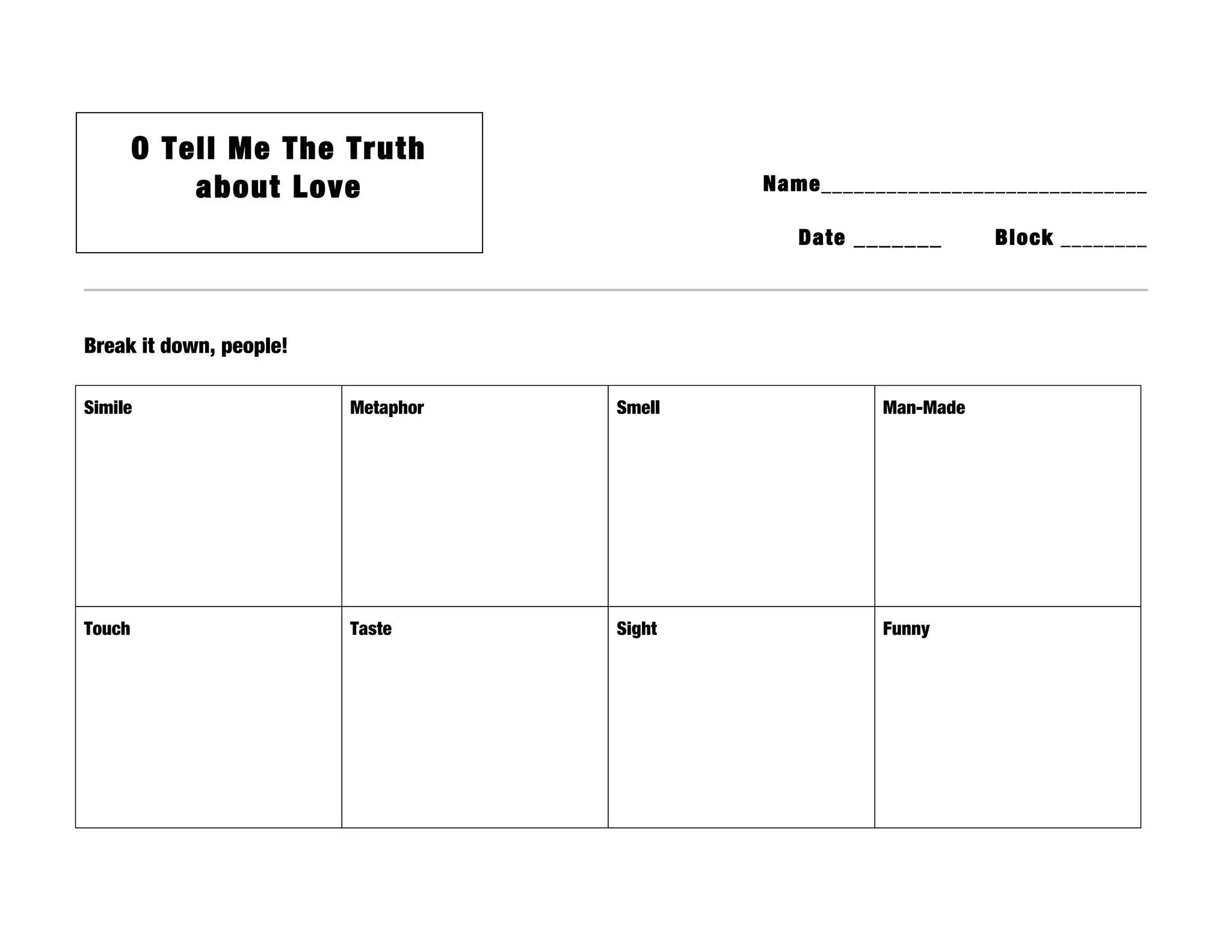 Tell Me Truth Worksheet | PDF