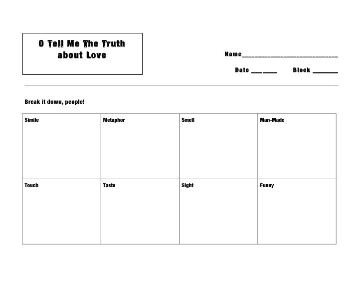 Tell Me Truth Worksheet