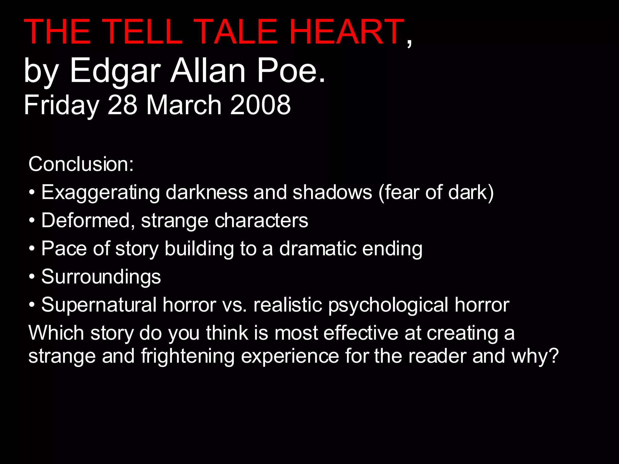 Tell Tale Heart | PPT