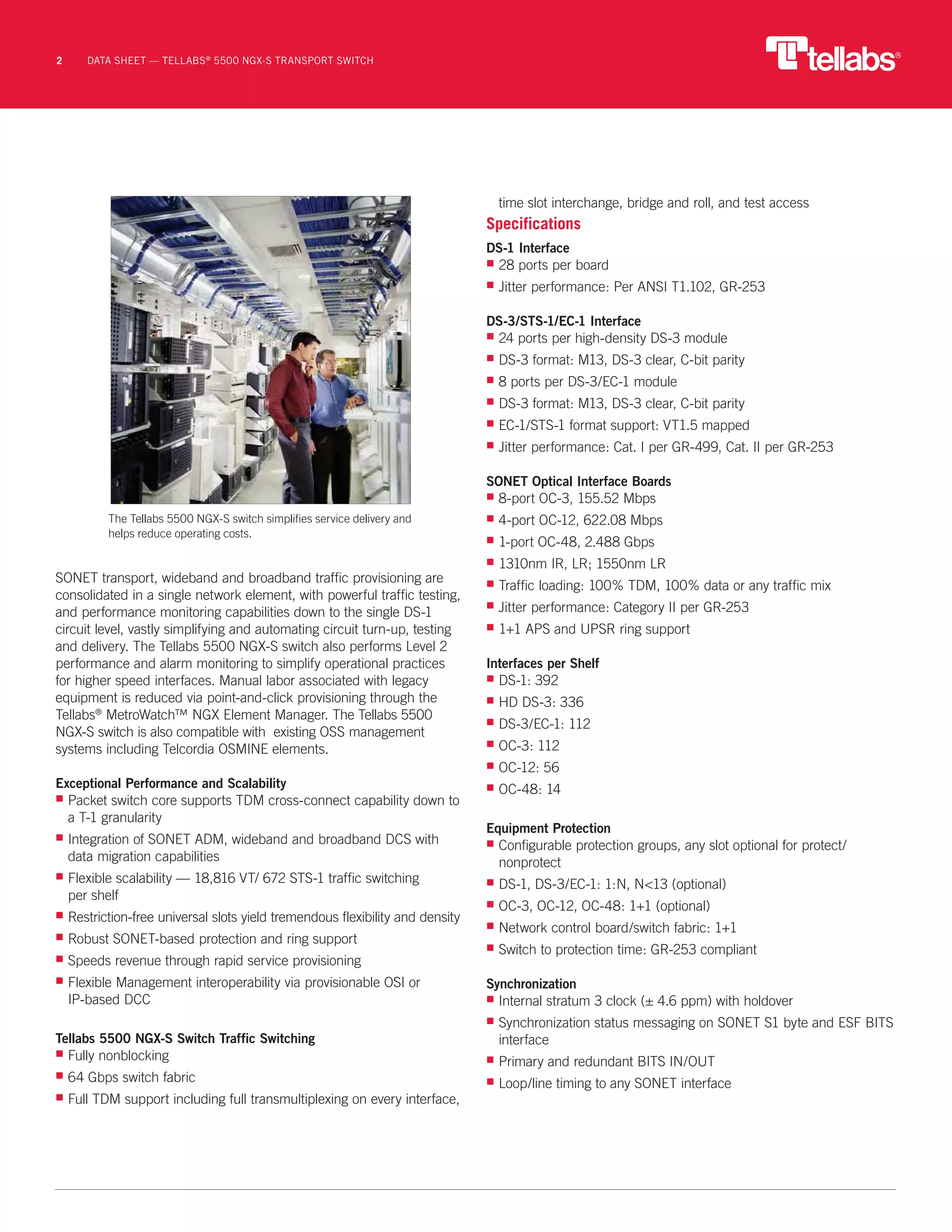 Tellabs 5500 transport switch | PDF