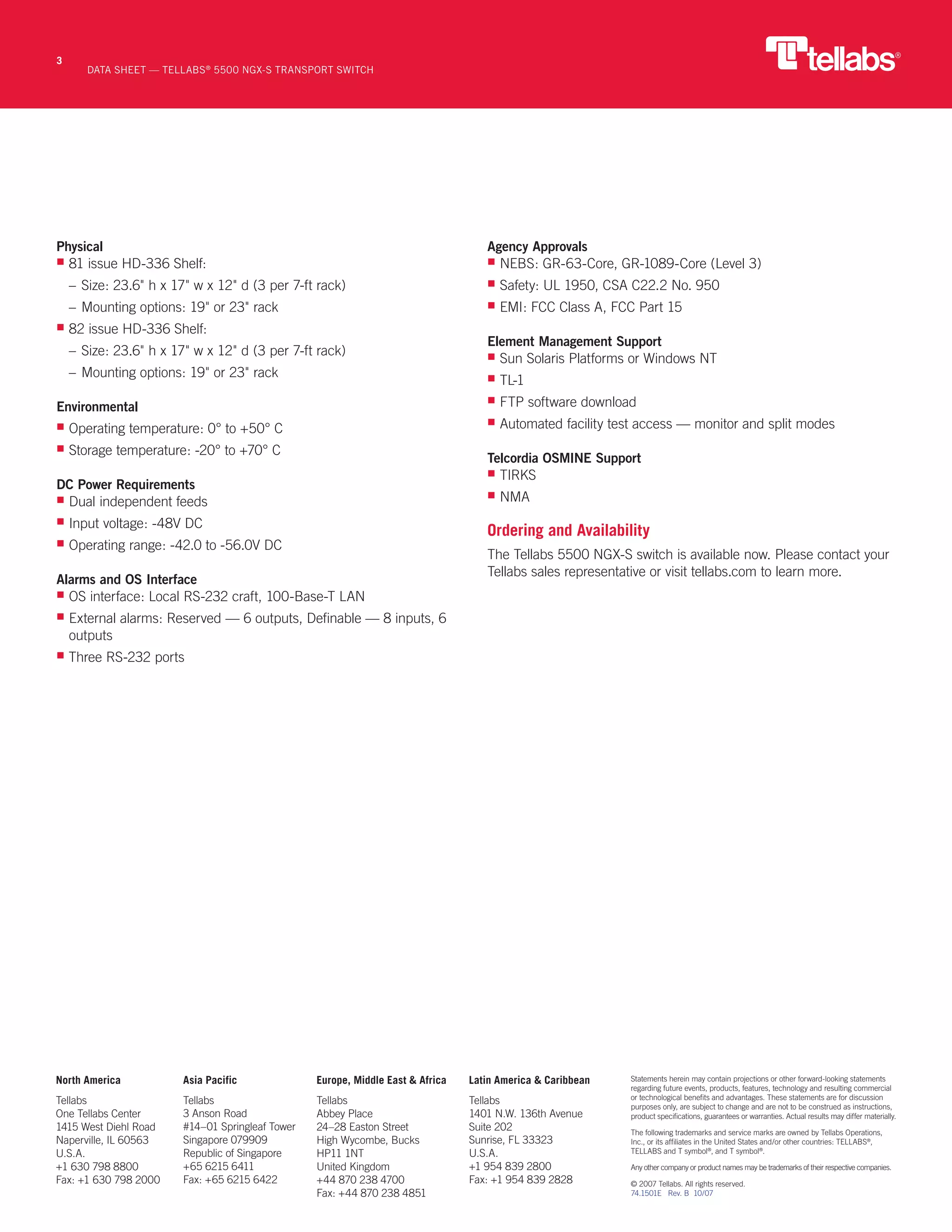 Tellabs 5500 transport switch | PDF