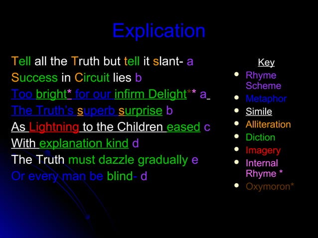 Tell all the truth but tell it slant ppt | PPT