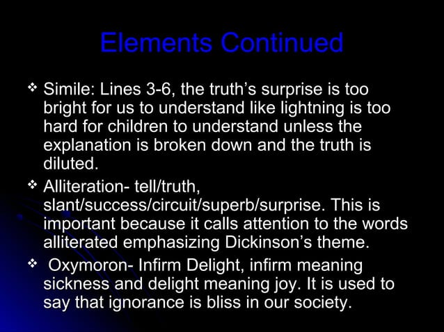 Tell all the truth but tell it slant ppt | PPT