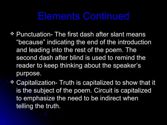 Tell all the truth but tell it slant ppt | PPT