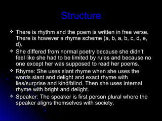 Tell all the truth but tell it slant ppt | PPT