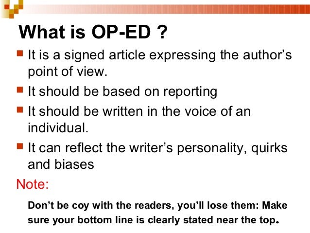 Editorial and OP-ED Writing