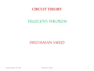 Tellegen's theorem | PDF