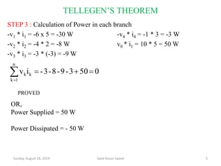 Tellegen's theorem | PDF