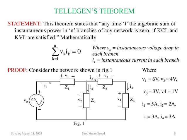 Tellegen's theorem