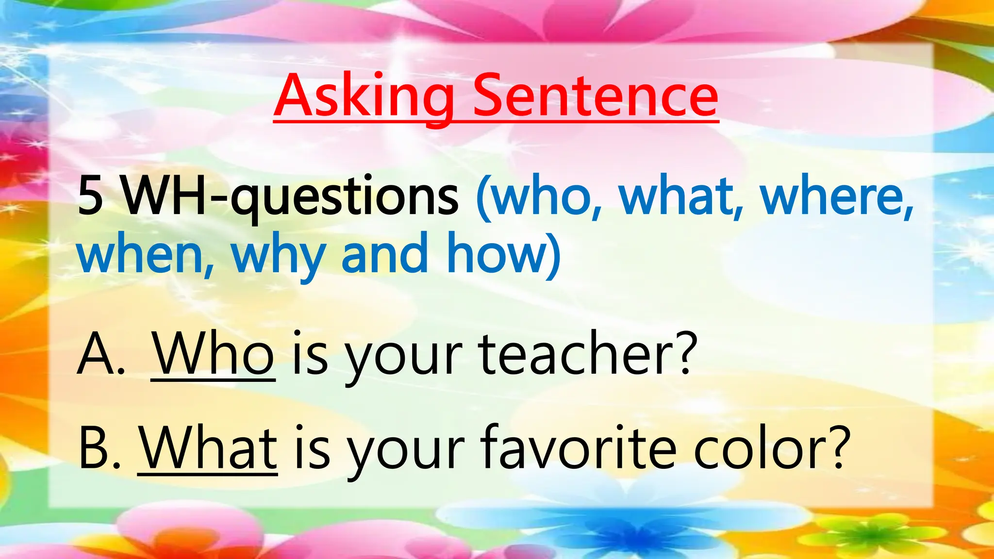 Telling and Asking Sentences.pptx | Family and Relationships