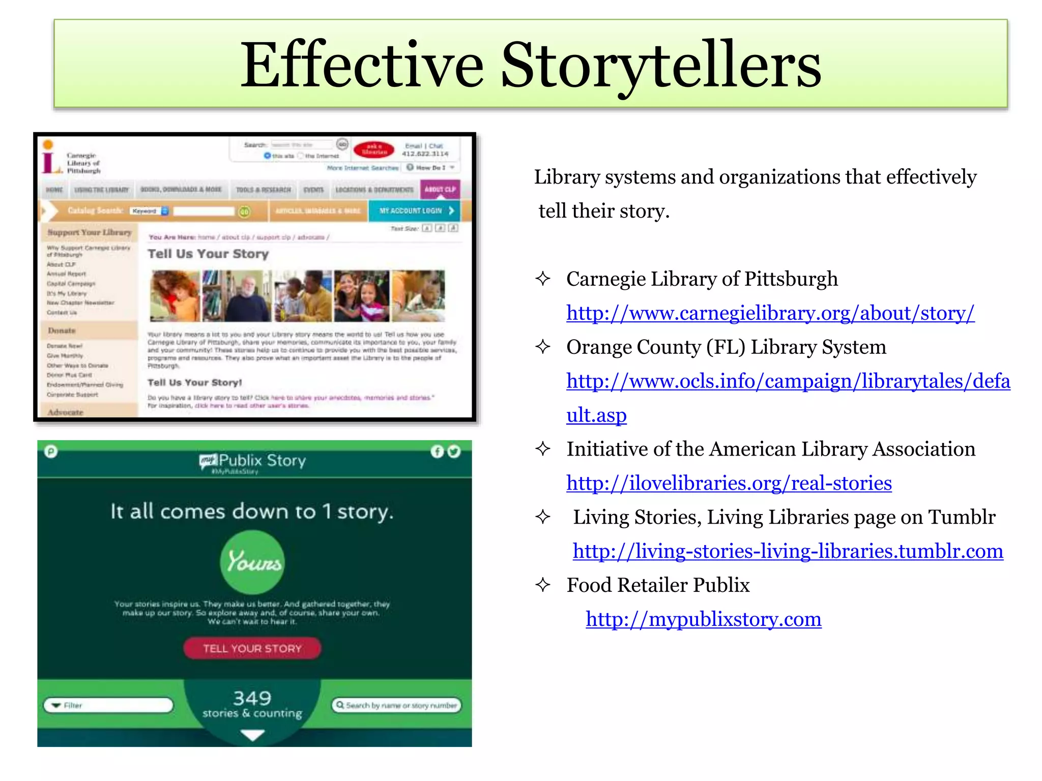 Telling our library stories | PPT