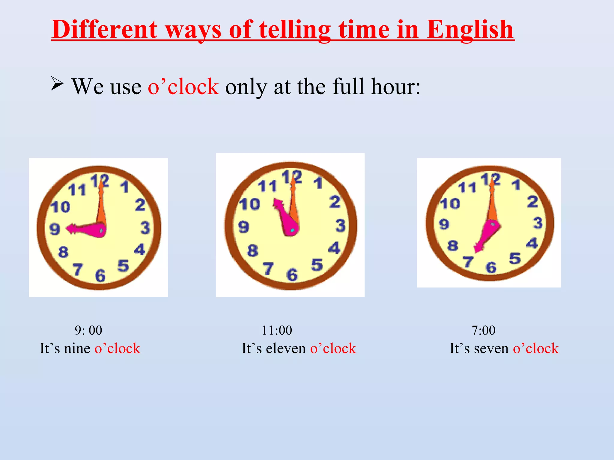 Telling the time | PPT