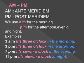 Telling the time | PPTX