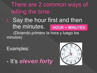 Telling the time | PPTX