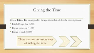 Telling the time | PPTX
