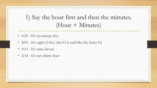 Telling the time | PPTX