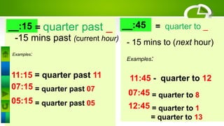 Telling the time | PPTX