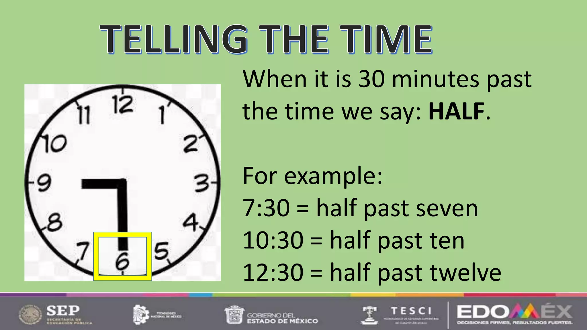 Telling the time good | PPTX