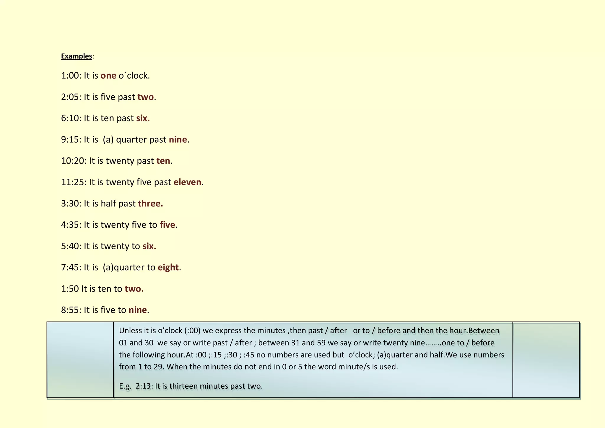 Telling the Time in English Formally | PDF