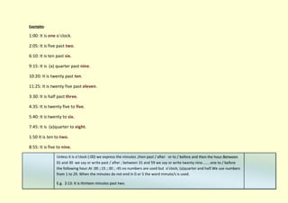 Telling the Time in English Formally | PDF