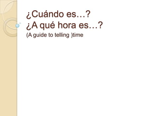 Telling time | PPTX