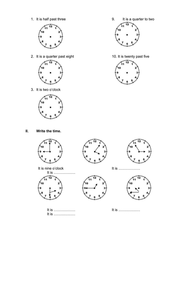 Telling time | PDF