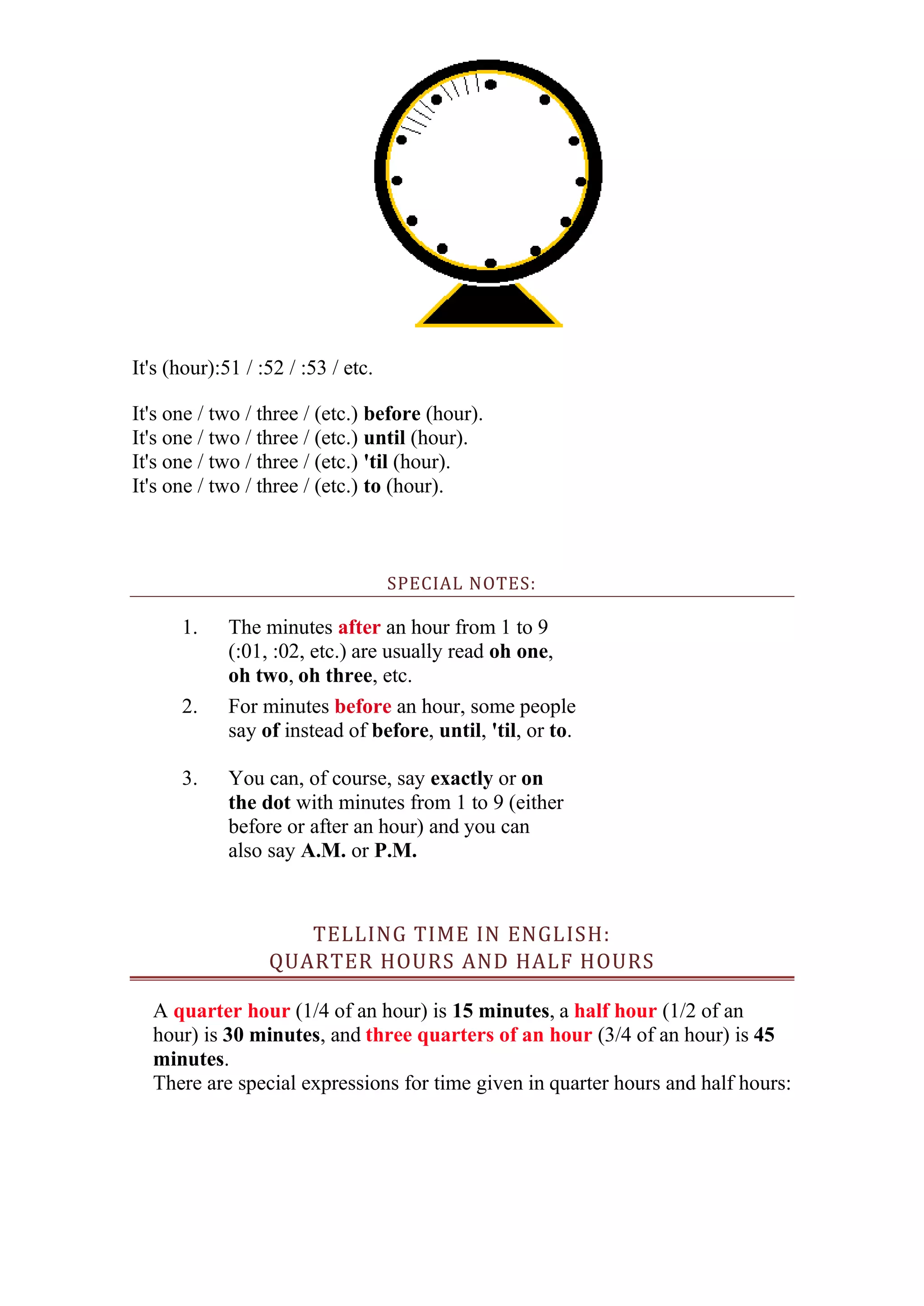 Telling time | PDF
