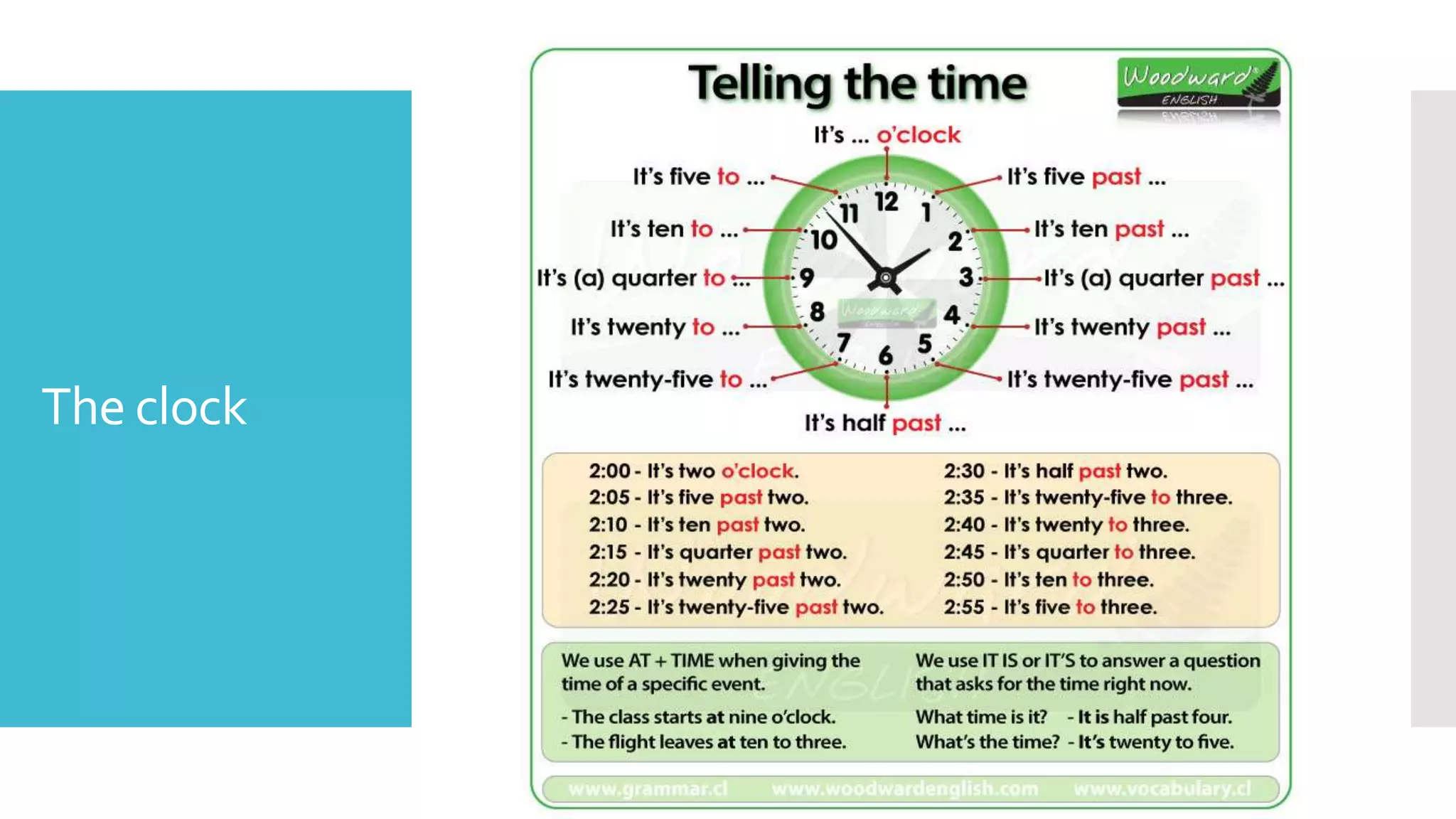 Telling time in English | PPTX
