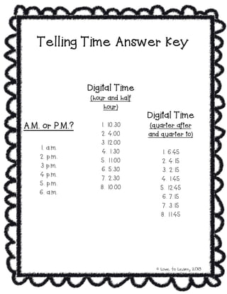 Telling timemathunit | PDF