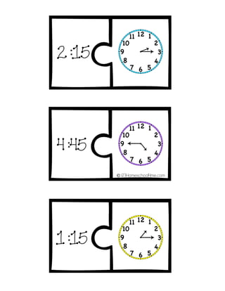 Telling time puzzles (1) | PDF