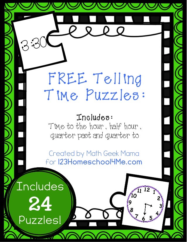 Telling time puzzles