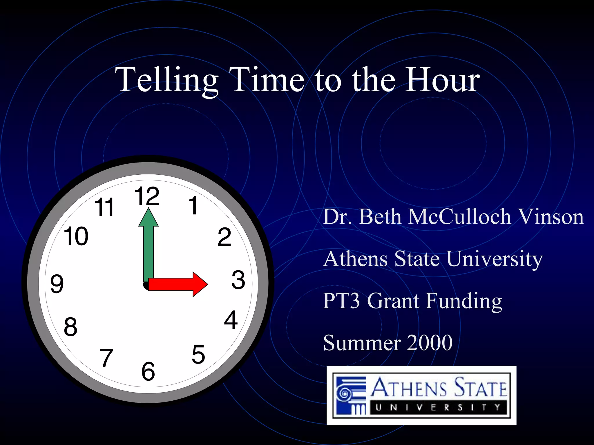 Telling time to hour | PPT