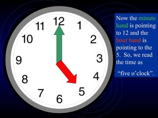 Telling time to hour | PPT